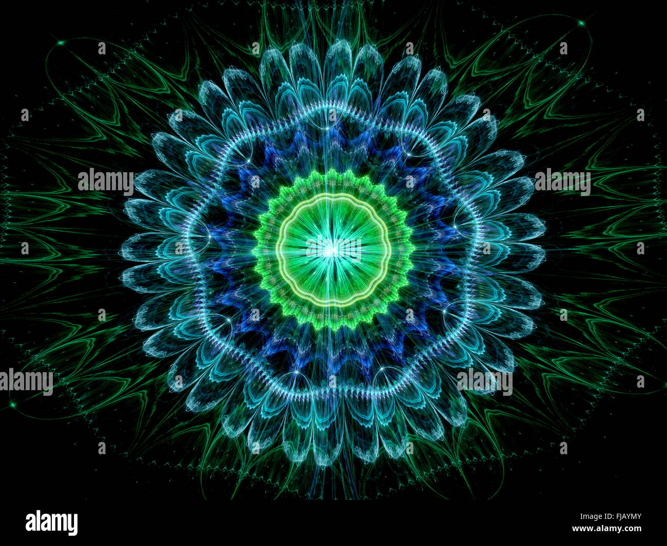 Artificial intelligence green abstract computer generated background ...