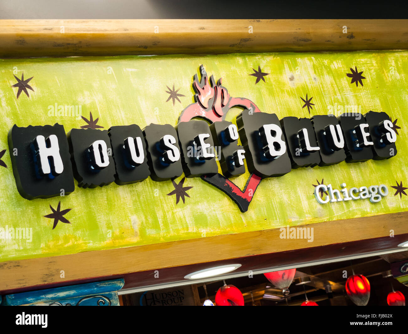 House of Blues sign at Chicago Midway International Airport. House of ...