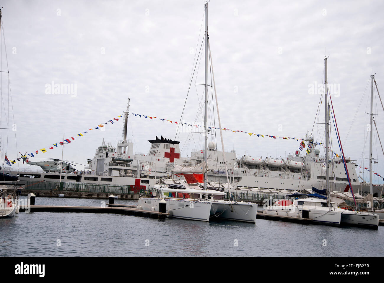 Medical cruise ship docked in Port of Papeete, the capital of French ...