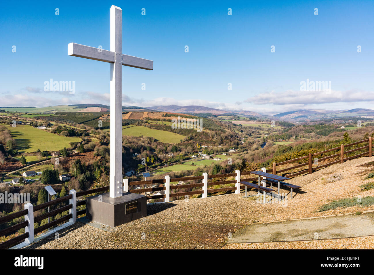 Miner's Cross overlooking vale of Avoca in Wicklow Ireland Stock Photo ...