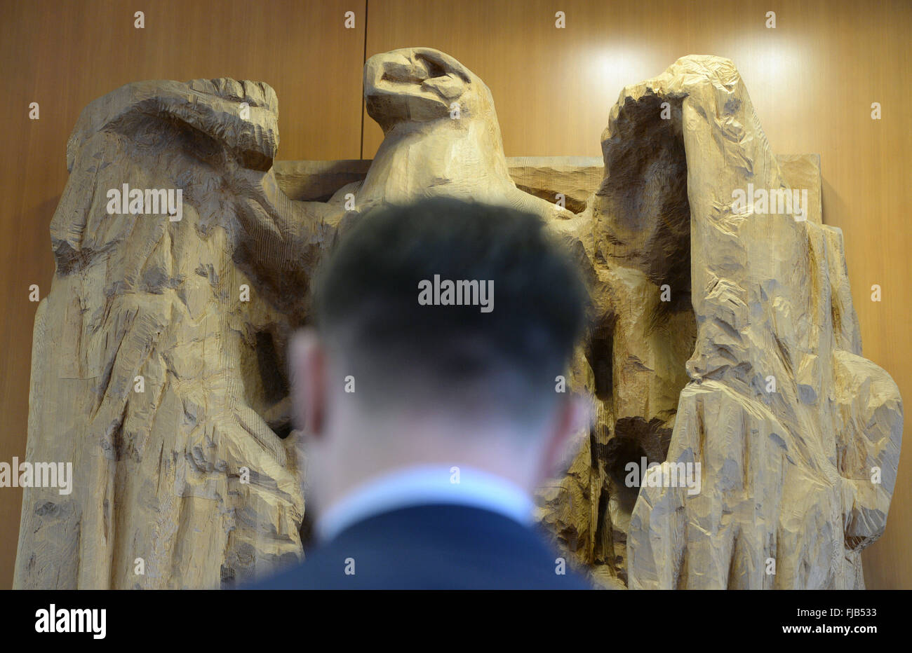 Karlsruhe, Germany. 1st Mar, 2016. NPD party leader Frank Franz ...