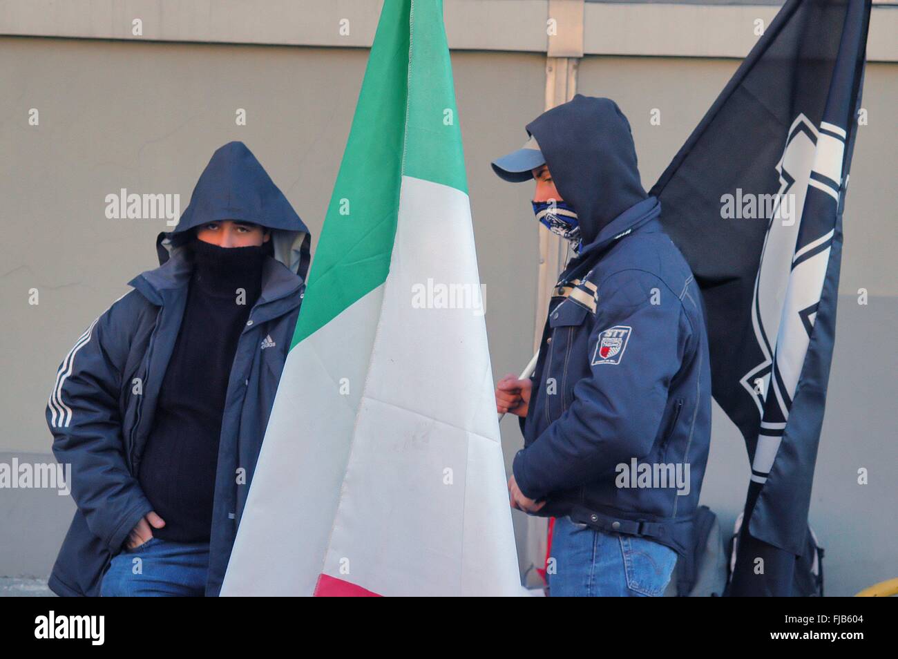 Milan, Italy, demonstration of the neonazi group "Forza Nuova Stock ...