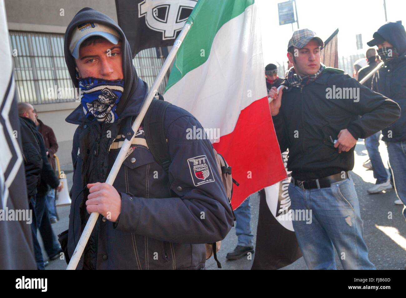 Milan, Italy, demonstration of the neonazi group "Forza Nuova Stock ...