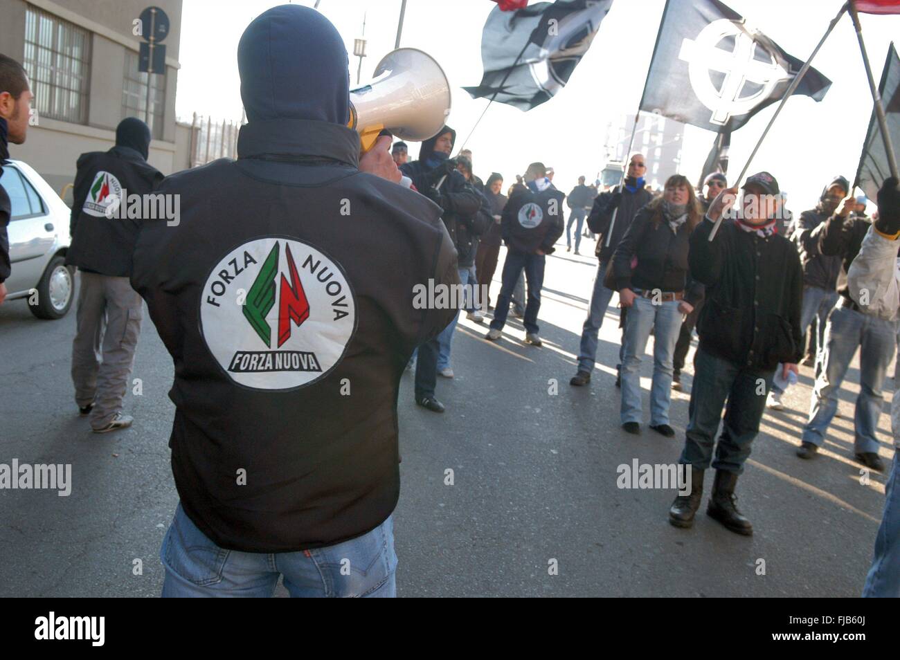Milan, Italy, demonstration of the neonazi group "Forza Nuova Stock ...