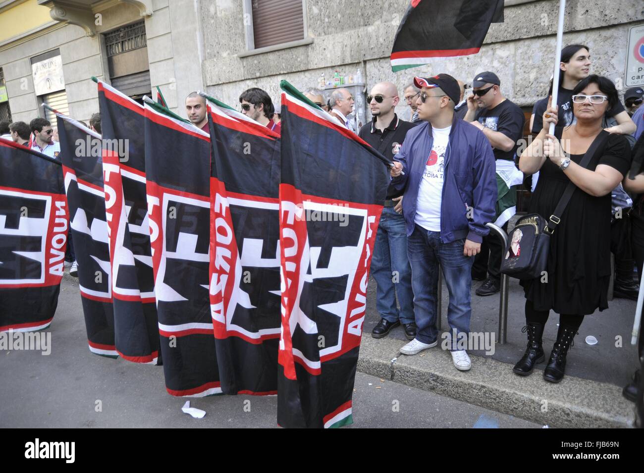 Milan, Italy, demonstration of the neonazi group "Forza Nuova Stock ...