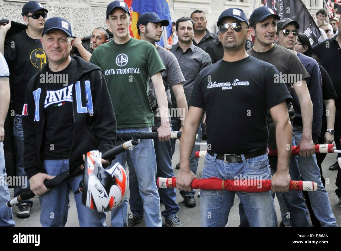 Milan, Italy, demonstration of the neonazi group "Forza Nuova Stock ...