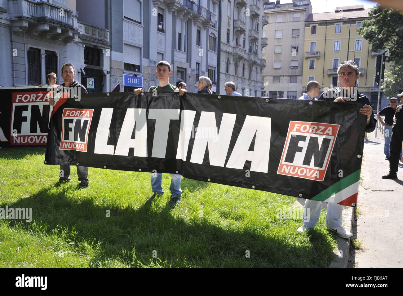 Milan, Italy, demonstration of the neonazi group "Forza Nuova Stock ...