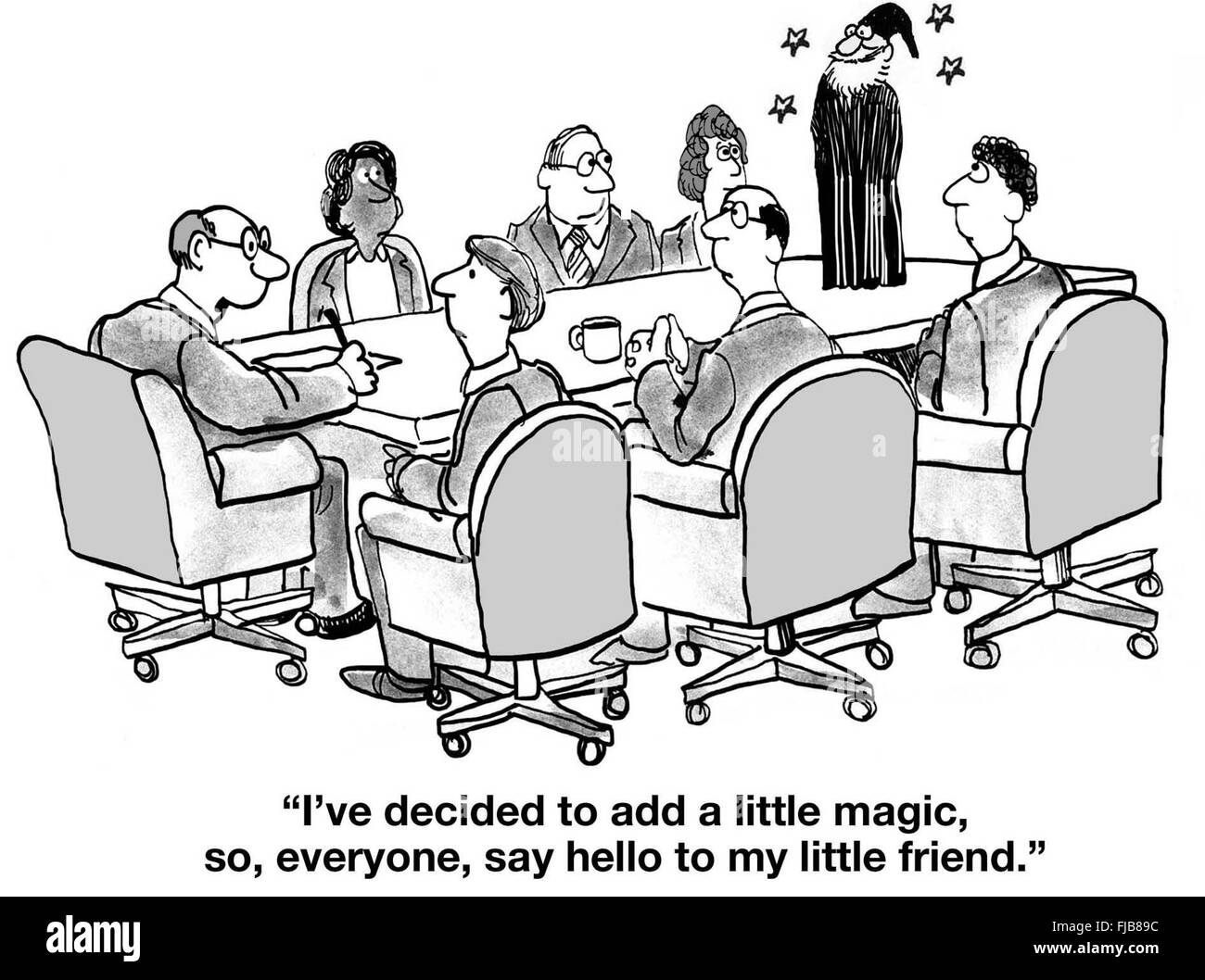 Business cartoon about adding help to the project Stock Photo - Alamy