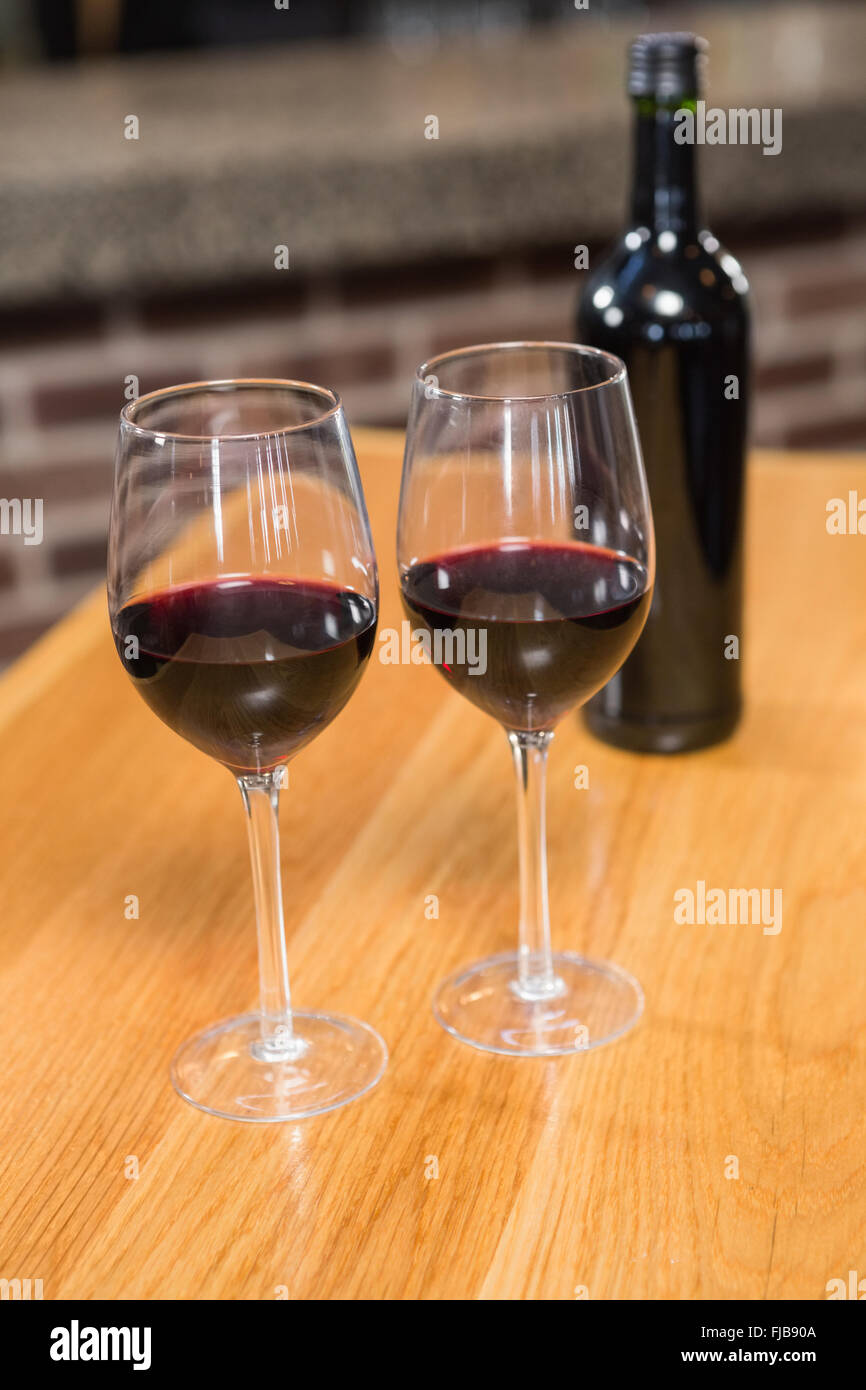 View of two glasses of red wine Stock Photo - Alamy