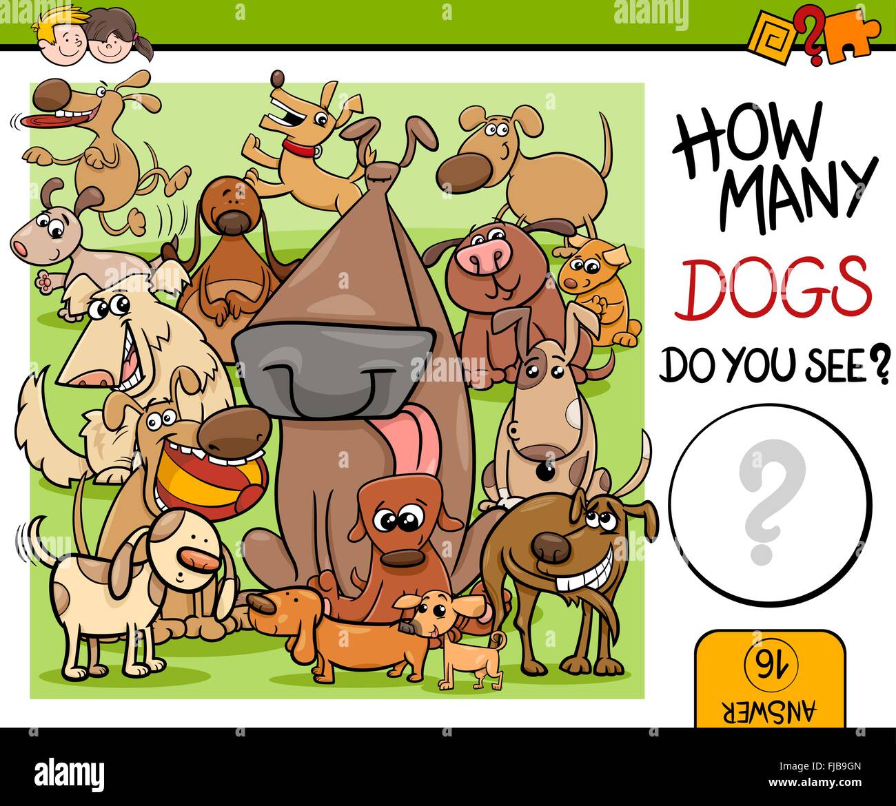 Cartoon Illustration of Kindergarten Educational Counting Task for ...