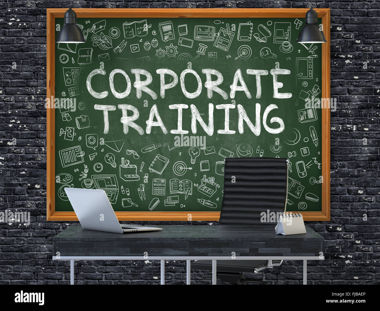 Corporate Training - Hand Drawn on Green Chalkboard Stock Photo - Alamy