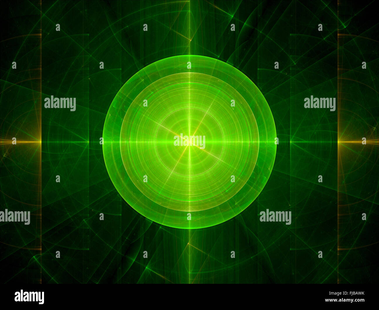 Green abstract target, computer generated fractal background Stock ...