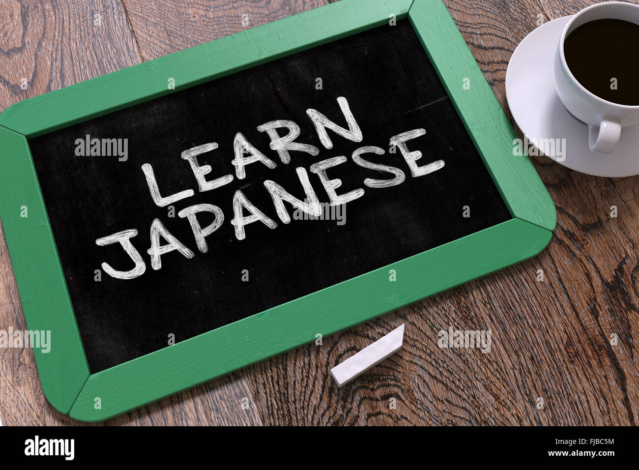 Handwritten Learn Japanese on a Chalkboard Stock Photo - Alamy
