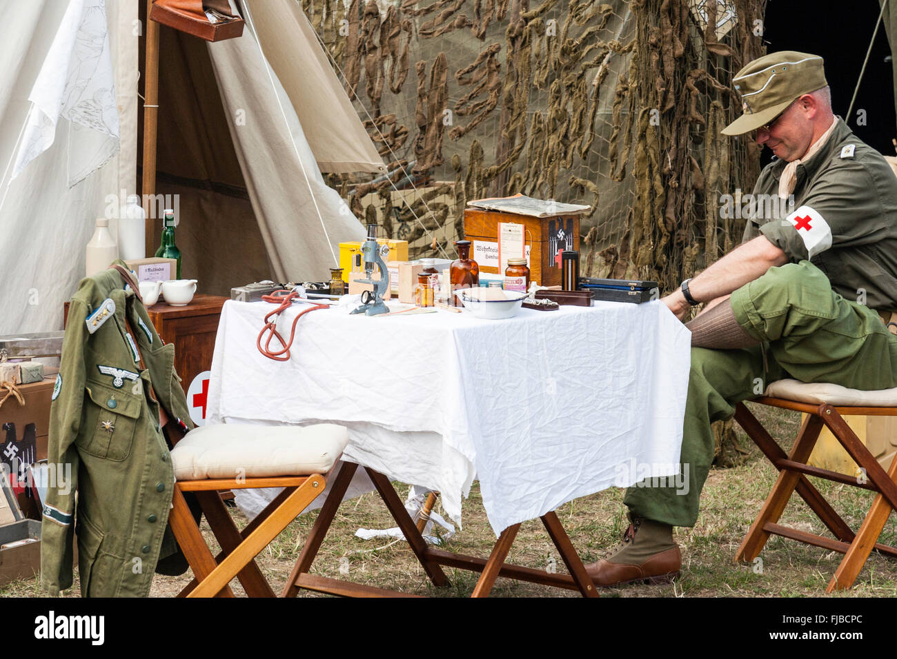 War and Peace Show, England. WW2 re-enactment. German army Doctor ...