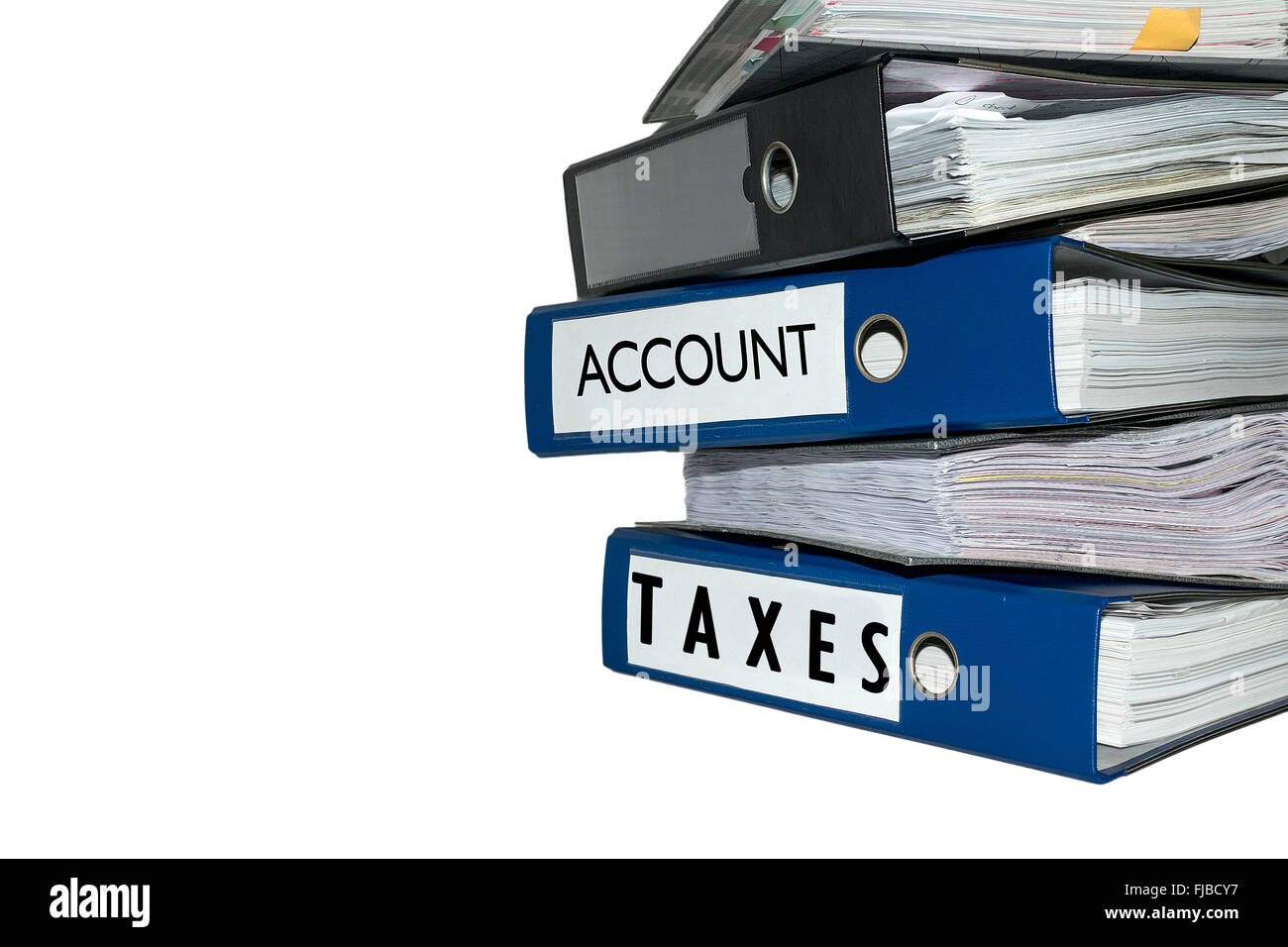 Tax file folders on white background Stock Photo - Alamy