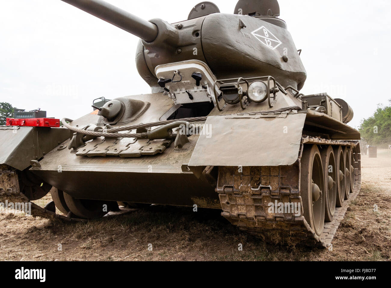 War and Peace show, England. Second world war Russian T-34 tank. Front ...