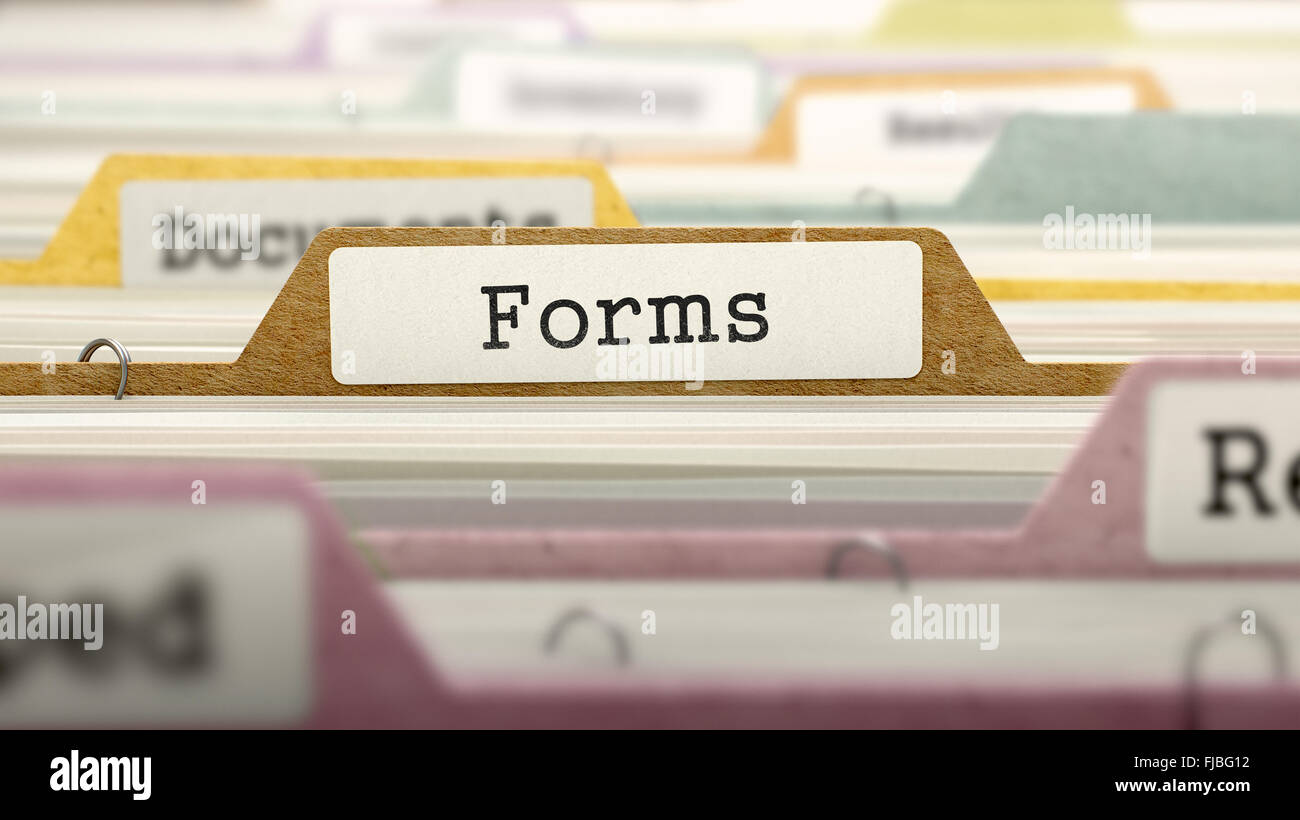 Forms on Business Folder in Catalog Stock Photo - Alamy