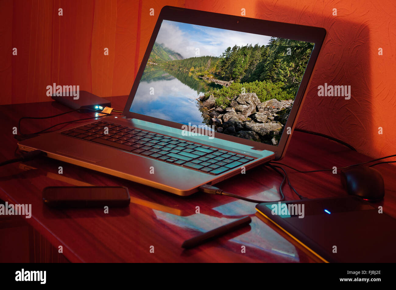 Laptop wallpaper hi-res stock photography and images - Alamy