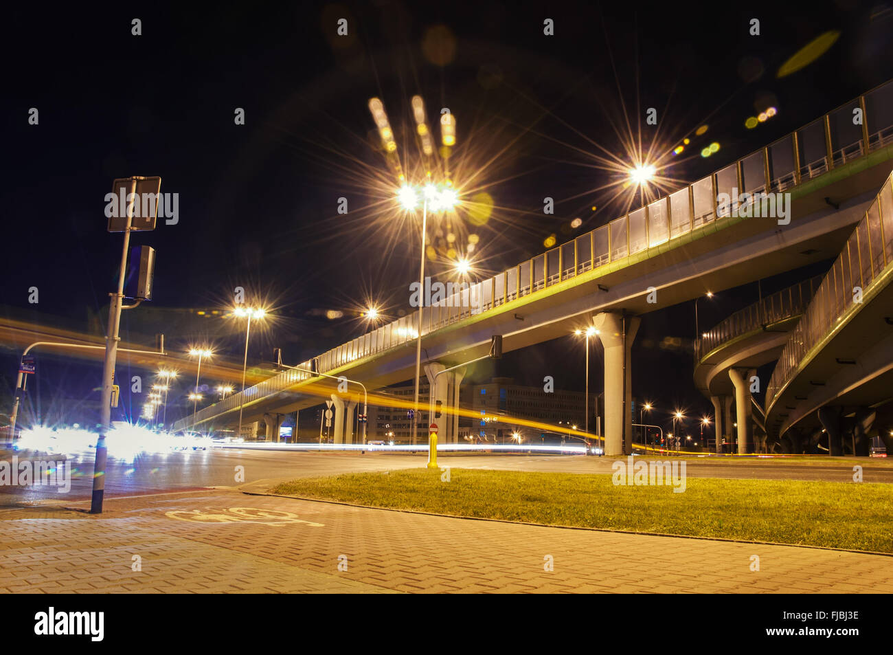 Modern light and bridge with illuminated hi-res stock photography and ...