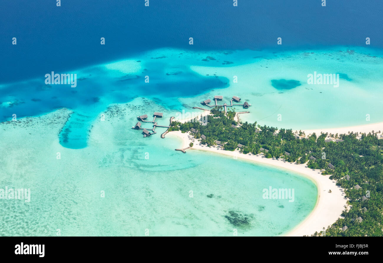 Aerial view of Maldives island Stock Photo - Alamy