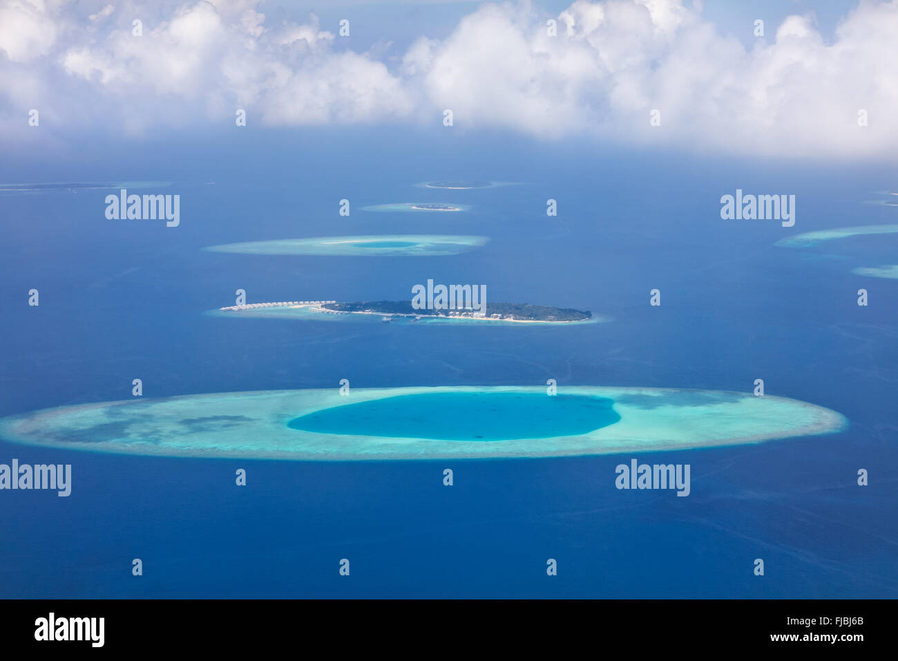 Aerial view of Maldives island Stock Photo - Alamy