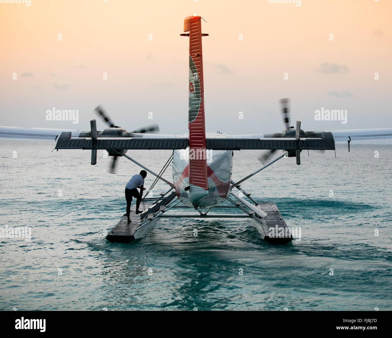 Detail of Maldives sea plane in Indian ocean Stock Photo - Alamy