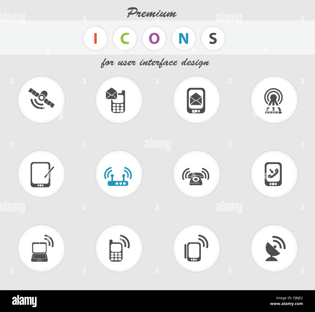 Mobile Icons set Stock Vector Image & Art - Alamy