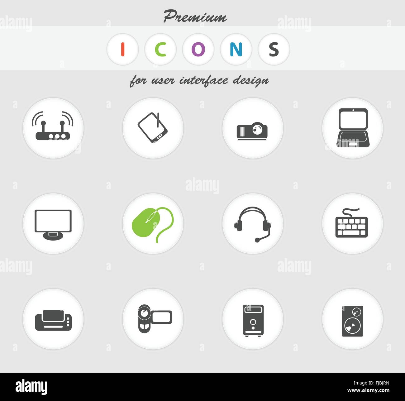 Computer equipment simple vector icons Stock Vector Image & Art - Alamy