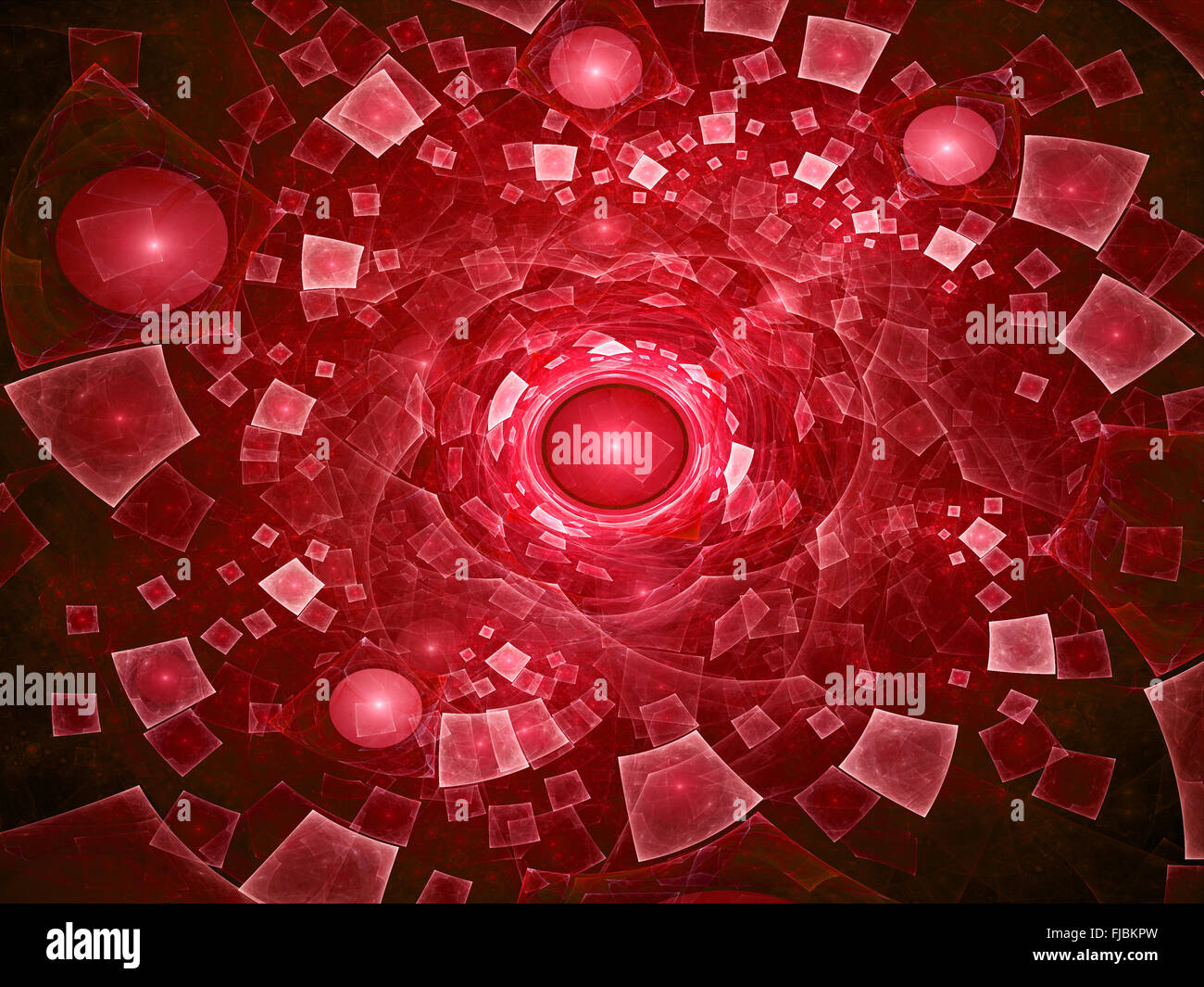 Abstract red fractal background, technology, little elements, computer ...