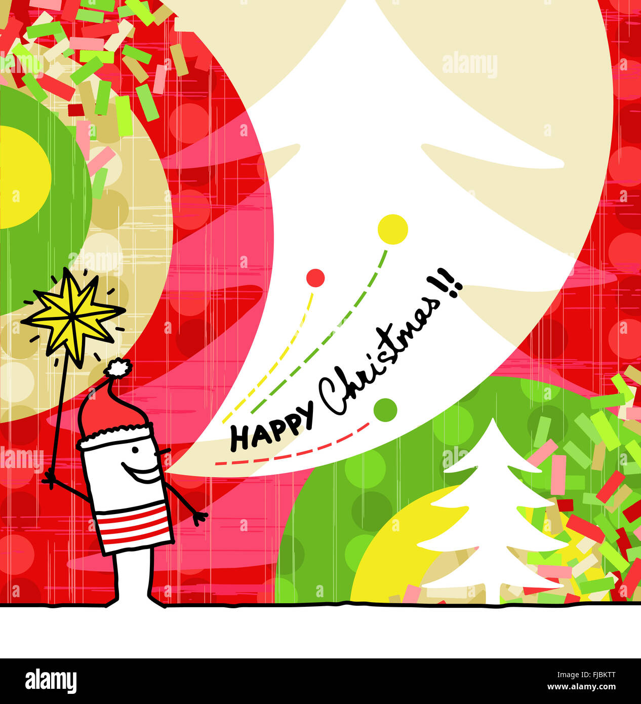 hand drawn cartoon & greeting card - Christmas Stock Photo - Alamy