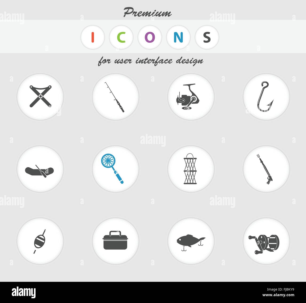 Fishing icon set Stock Vector Image & Art - Alamy