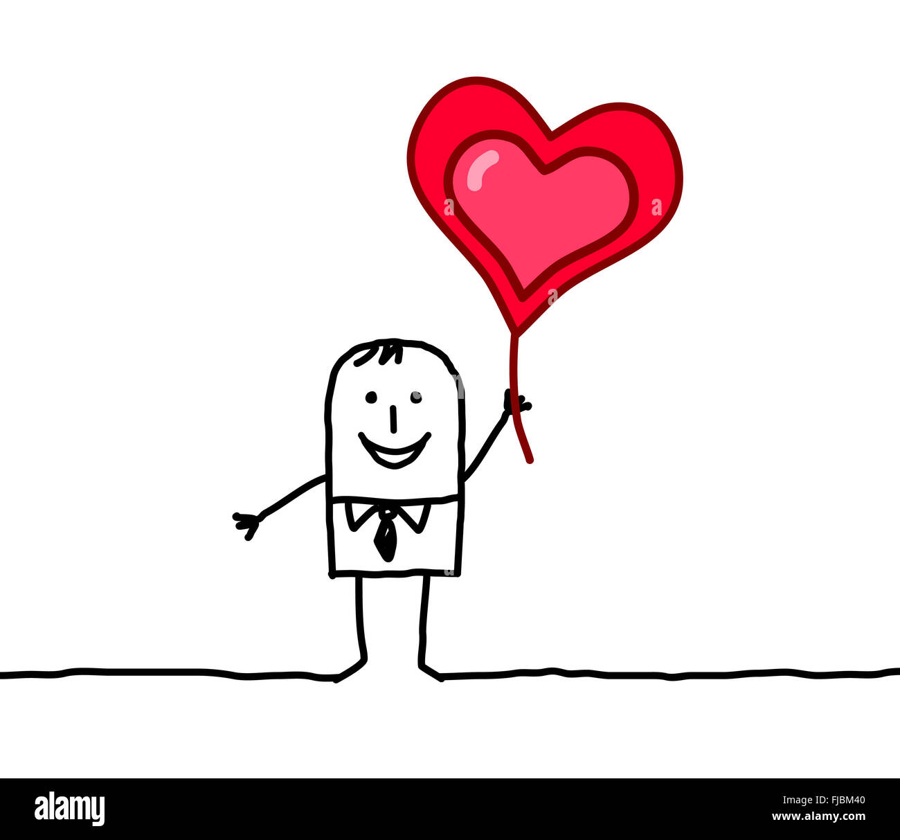 hand drawn cartoon characters - lover and heart Stock Photo - Alamy