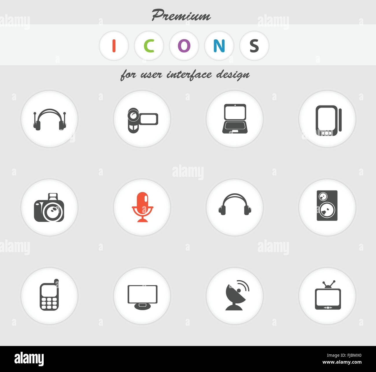 media icons set Stock Vector Image & Art - Alamy