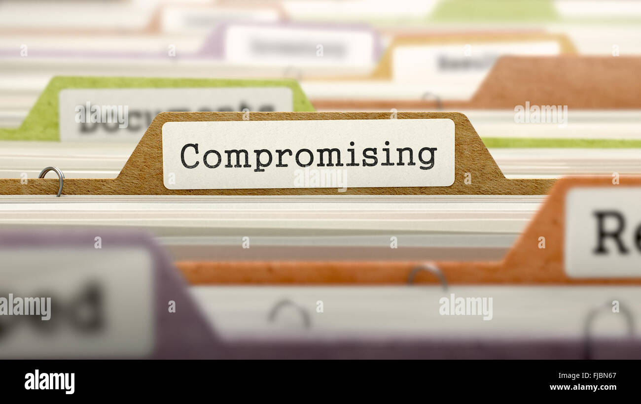 Compromising on Business Folder in Catalog Stock Photo - Alamy