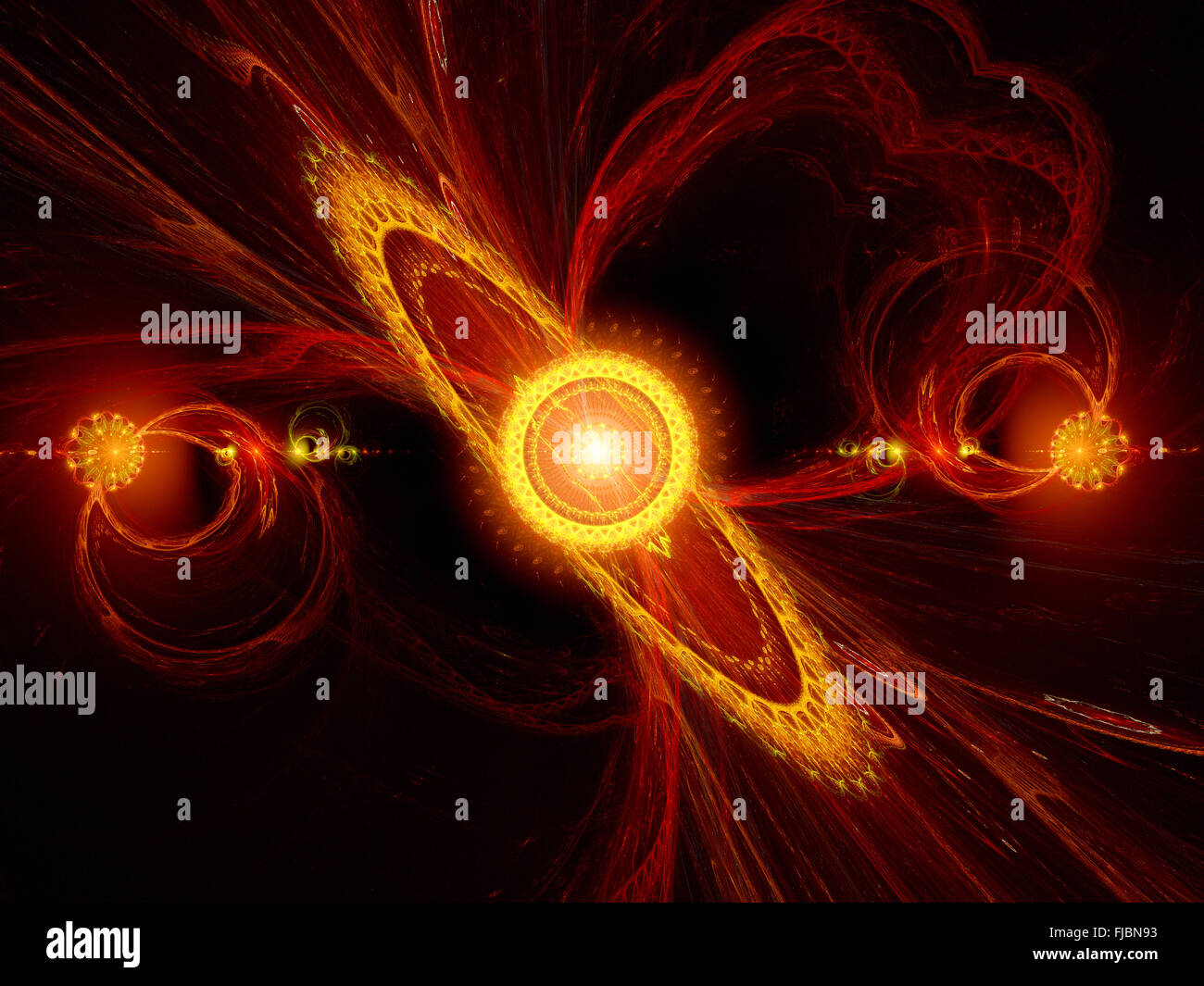 Magic space fire mandala, computer generated fractal Stock Photo - Alamy