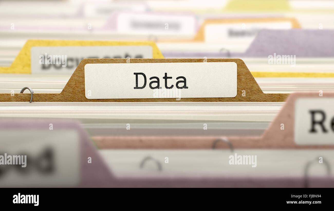 Data Concept on Folder Register Stock Photo - Alamy