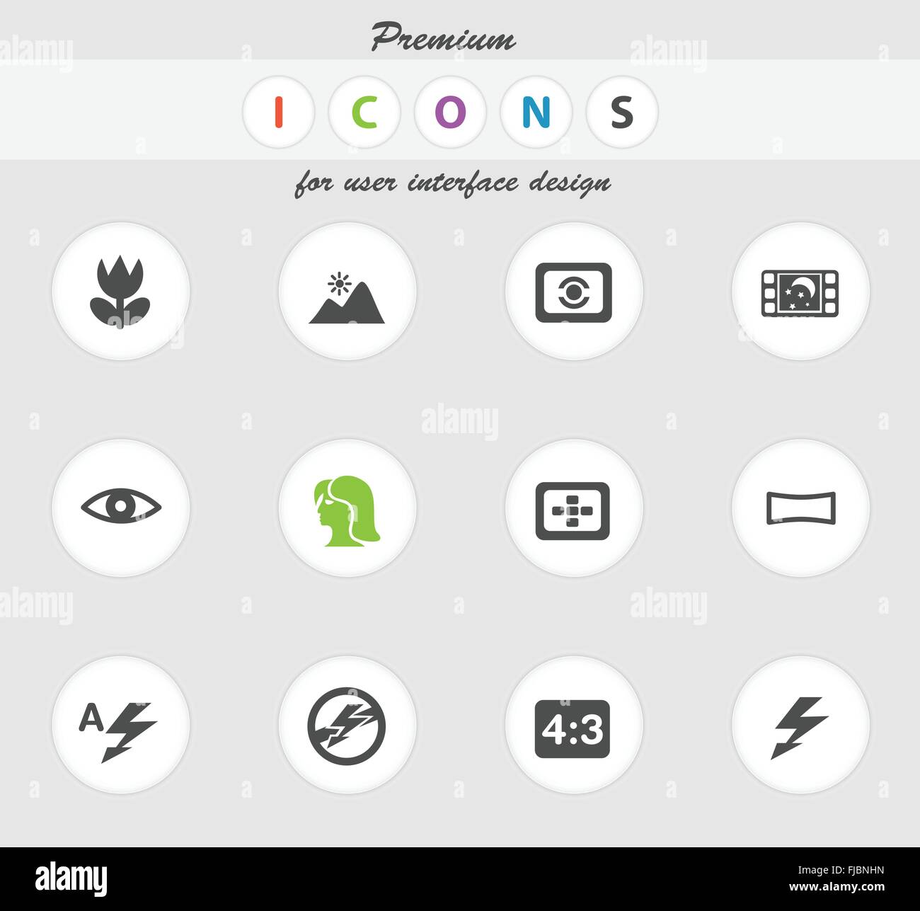 Photo modes icons set Stock Vector Image & Art - Alamy