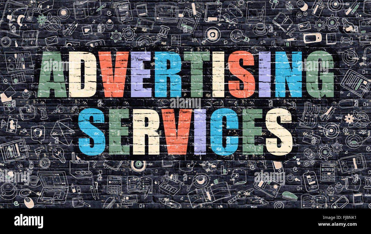 Advertising Services Concept with Doodle Design Icons Stock Photo - Alamy