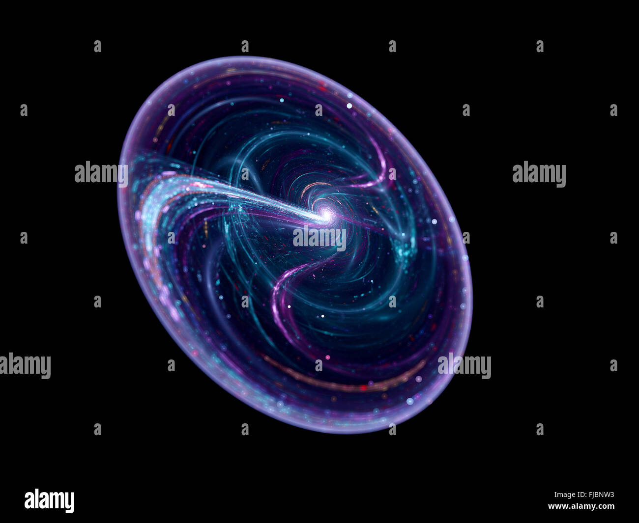 Expansion of cosmos, bubble shape, computer generated abstract fractal ...