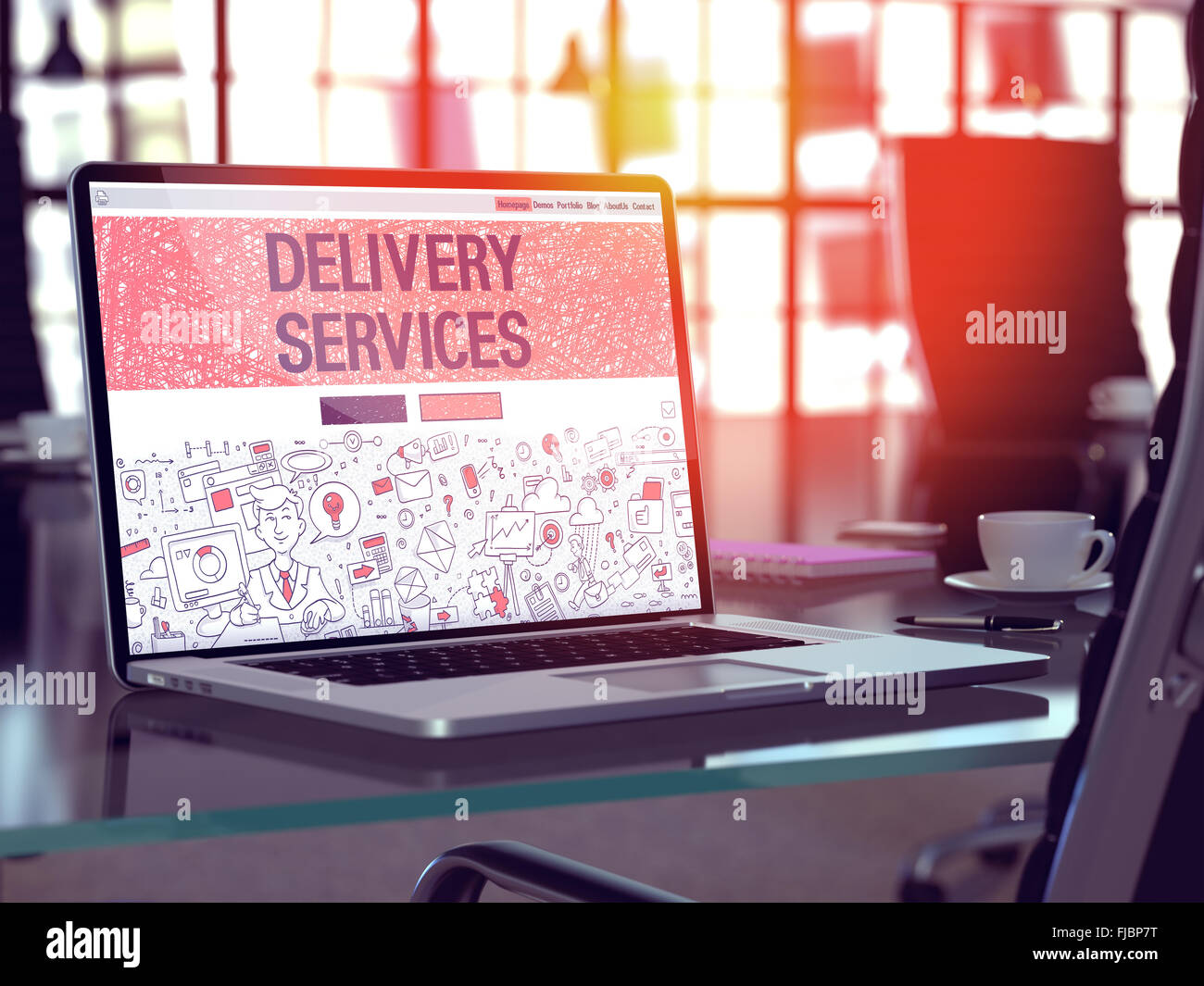 Delivery Services - Concept on Laptop Screen Stock Photo - Alamy