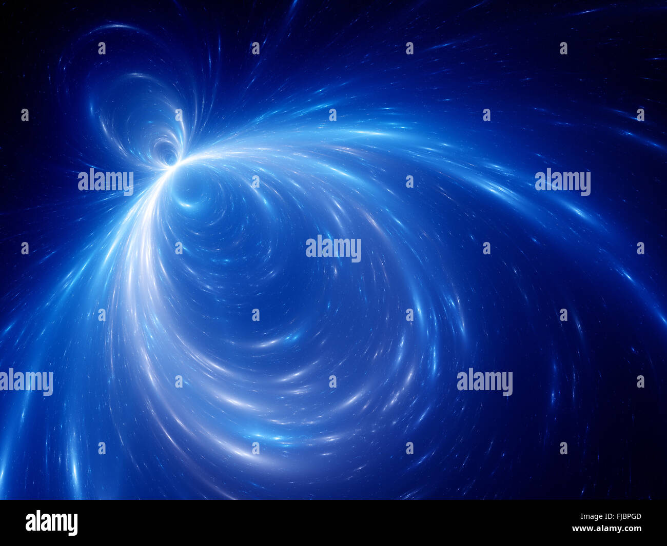 Blue singularity in space, computer generated abstract background Stock ...