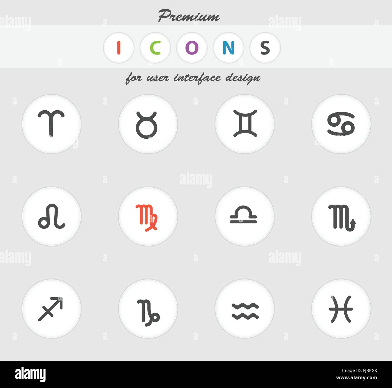 Zodiac icon set Stock Vector Image & Art - Alamy