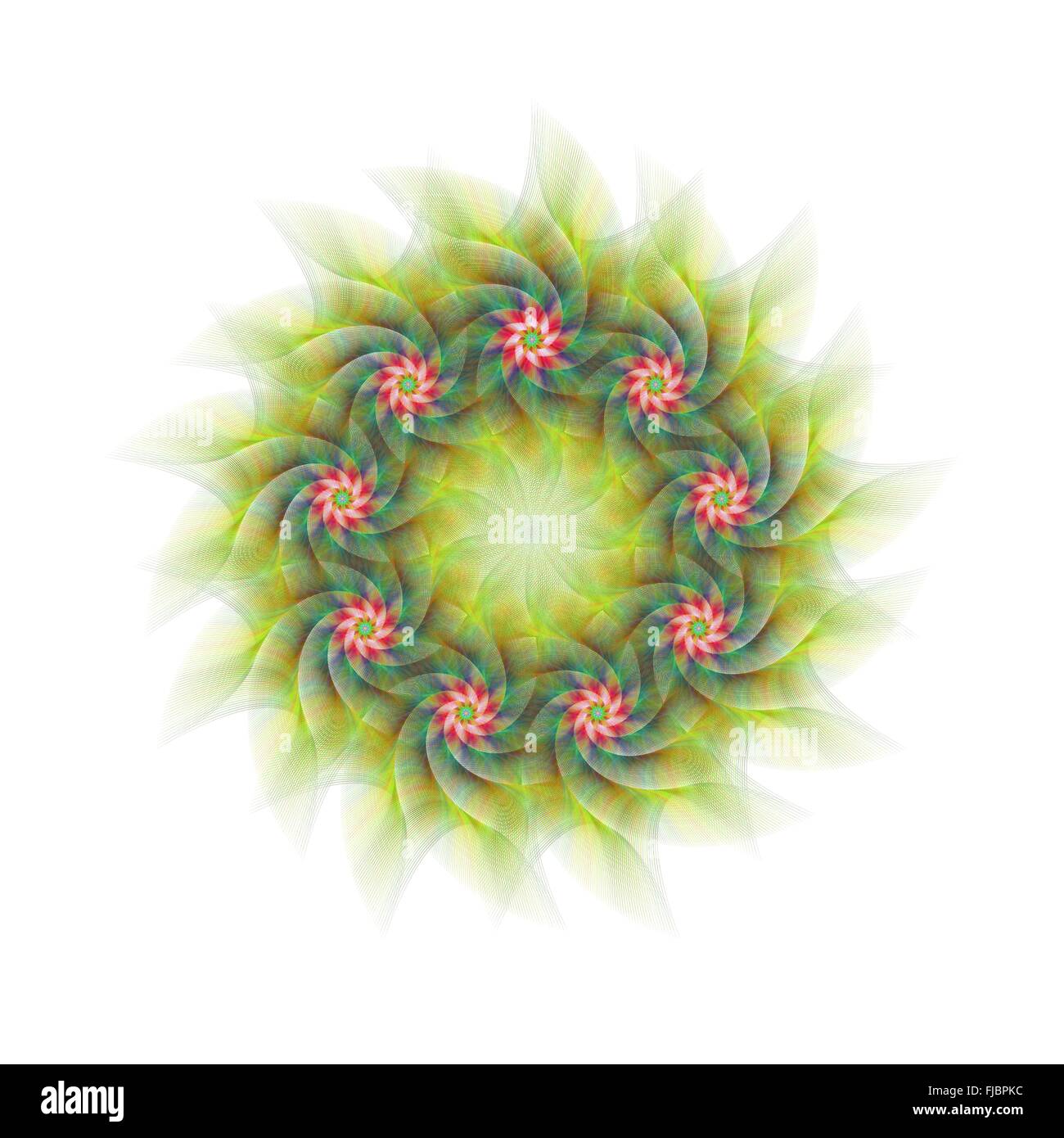 Nine branched circular fractal flower design Stock Vector Image & Art ...