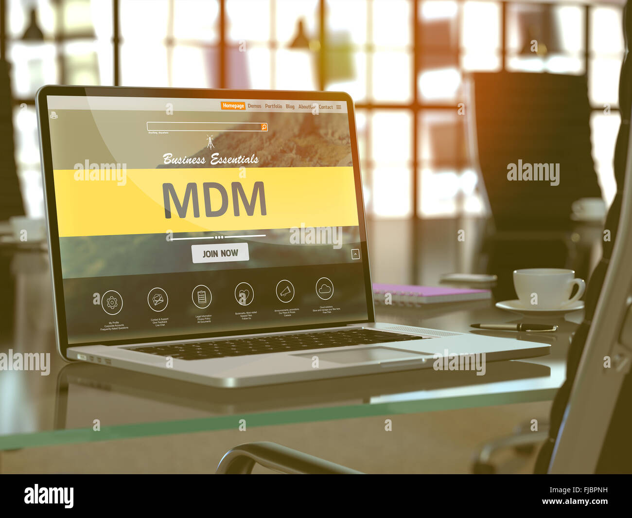 Laptop Screen with MDM Concept Stock Photo - Alamy