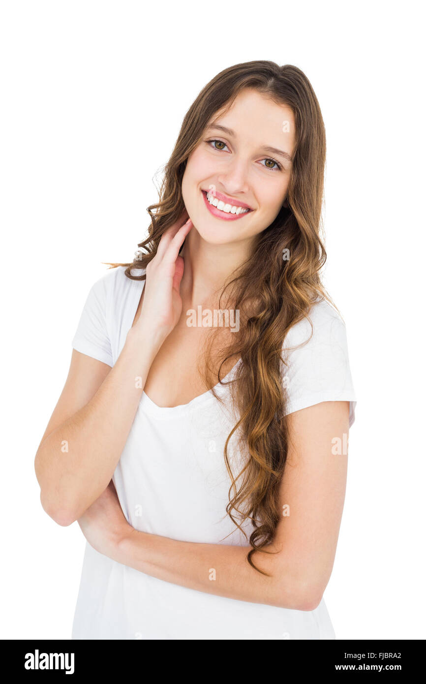 Beautiful woman posing in front hi-res stock photography and images - Alamy