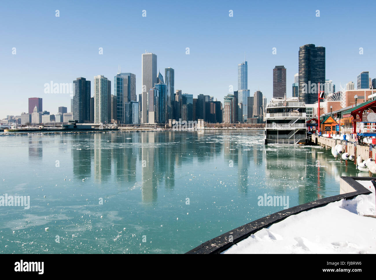 Chicago Water front in Winter Stock Photo - Alamy