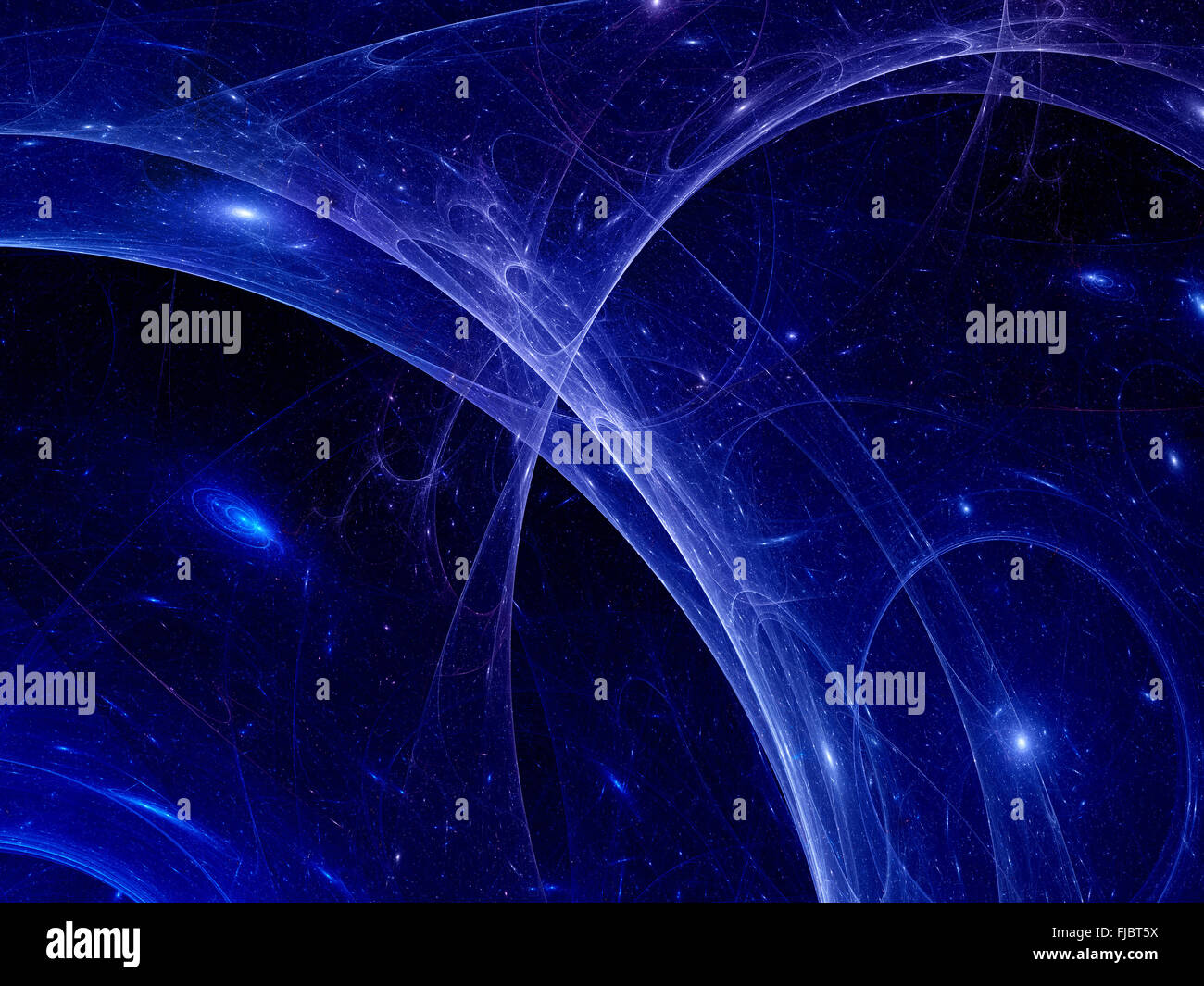 Blue plasma rays in space, computer generated abstract background Stock ...