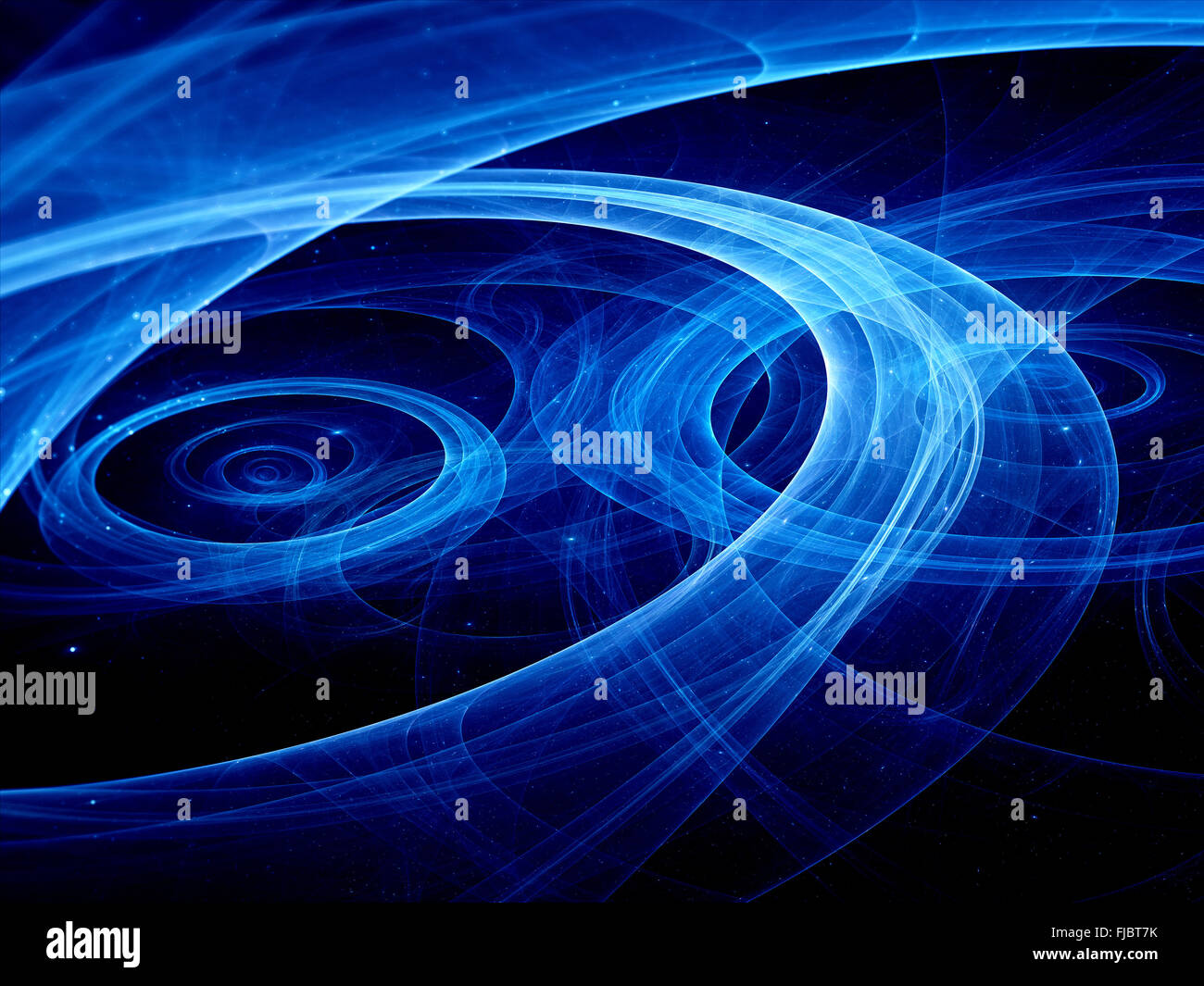 Blue plasma rays in space, computer generated abstract background Stock ...