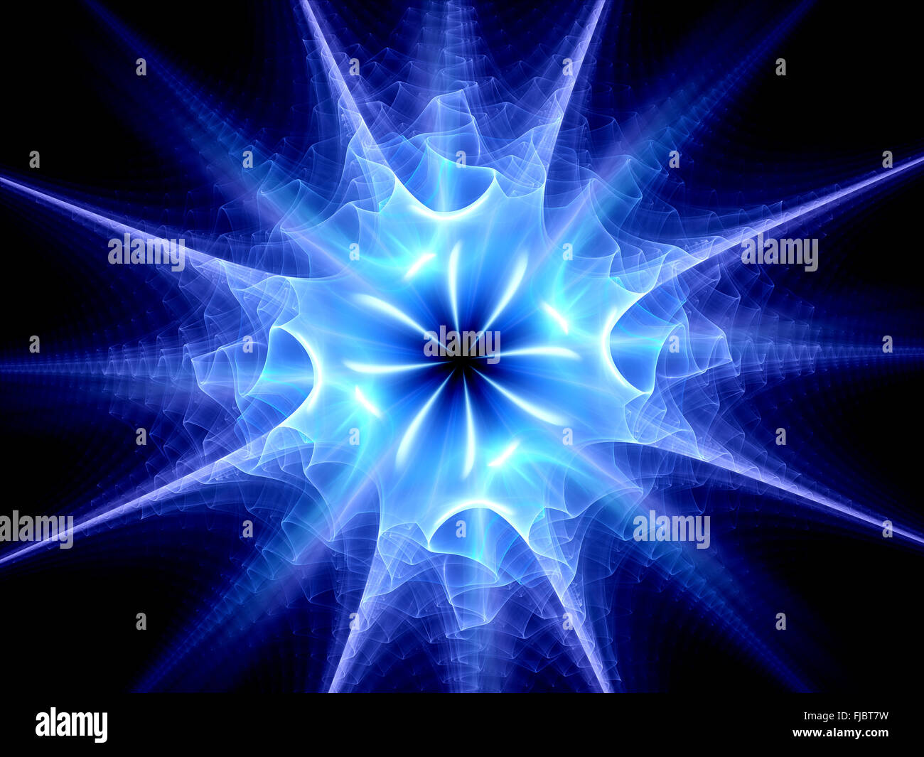 Blue artificial intelligence, computer generated abstract background ...