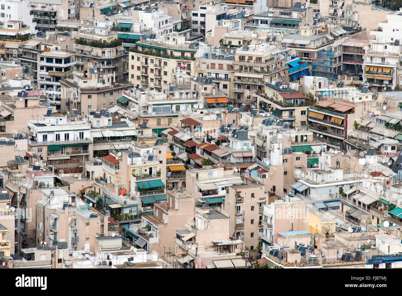 Athens city building congestion Stock Photo - Alamy